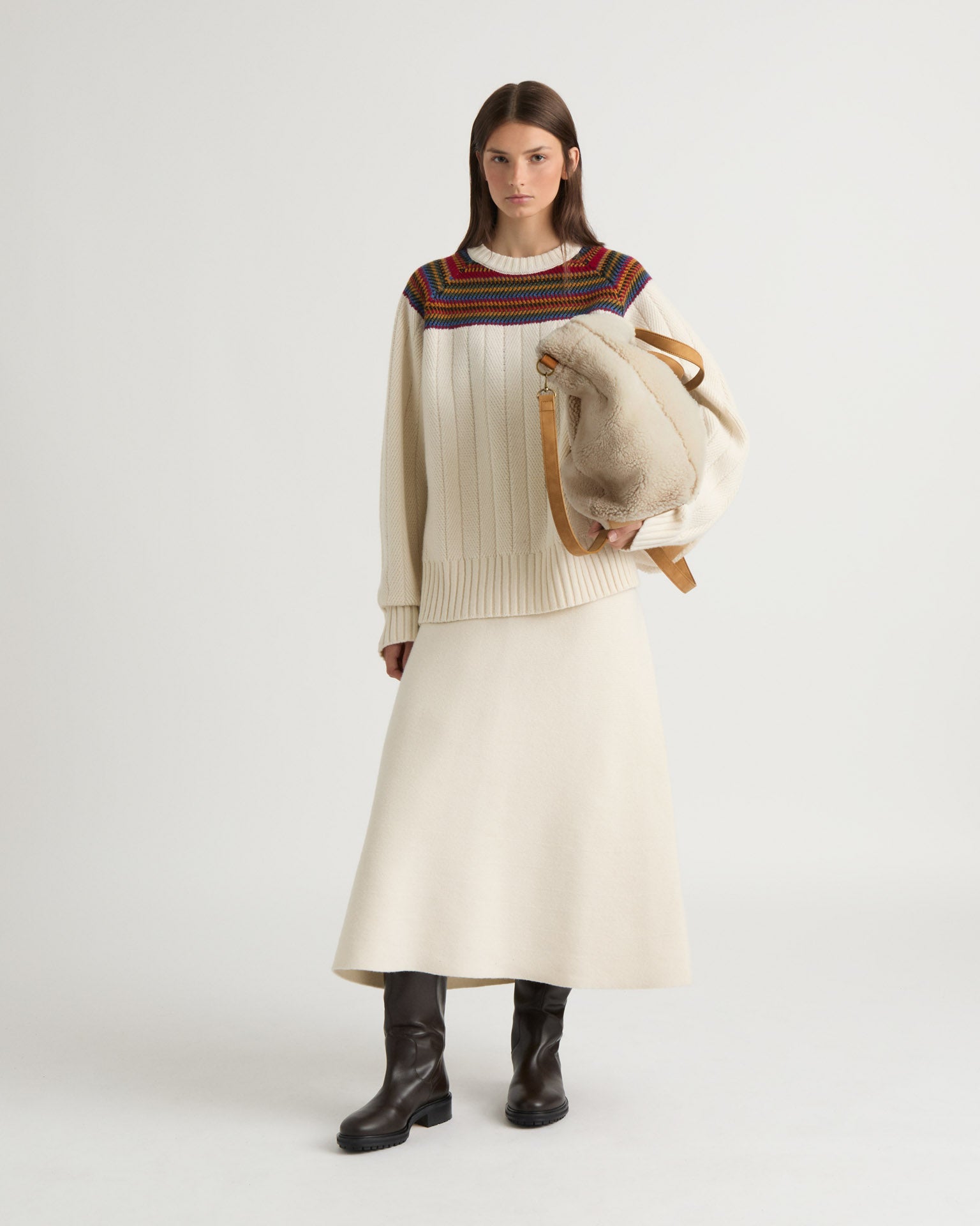 Pimbina Midi Skirt in Cream for Women | Kanuk